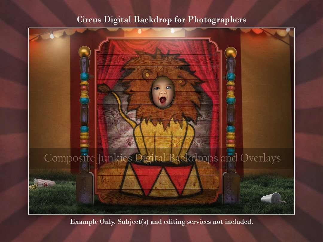 Circus Digital Backdrop, Carnival Digital Background, Lion Backdrop for ...