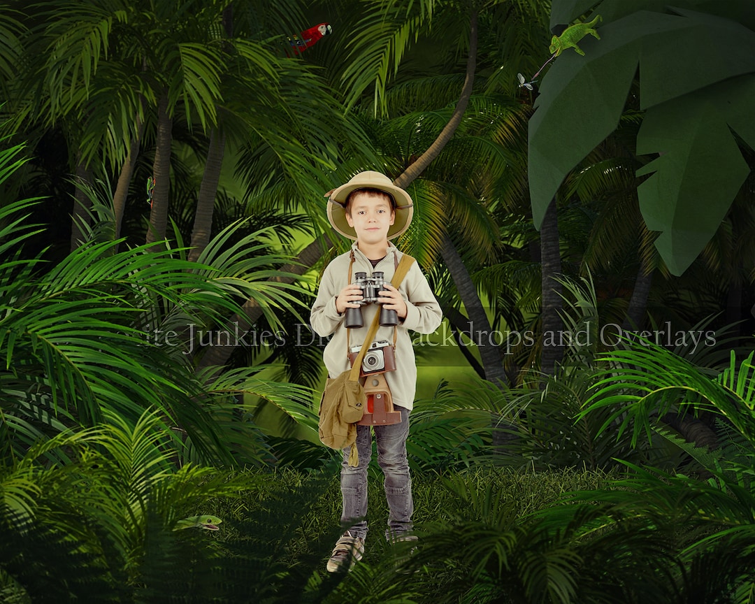 Jungle Scene Digital Backdrop Background for Photography Composites ...