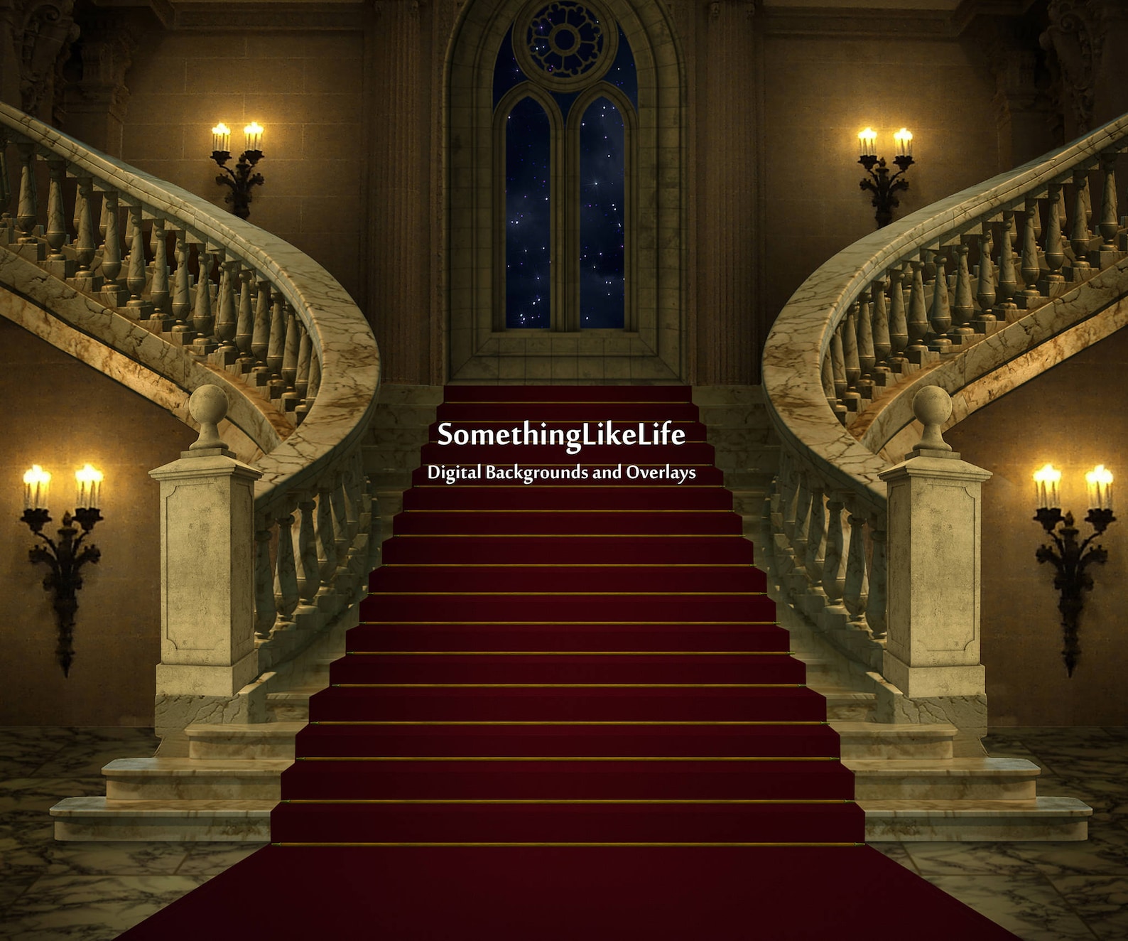 Stairs Digital Backdrop Castle Grand Staircase Light and Dark - Etsy