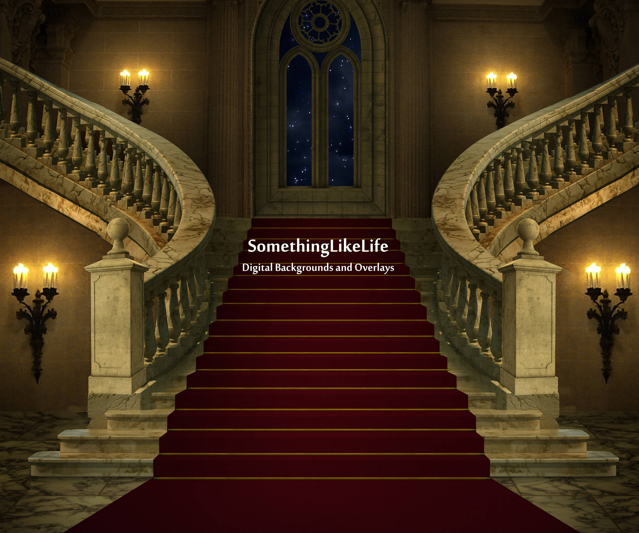 Stairs Digital Backdrop Castle Grand Staircase Light and Dark - Etsy