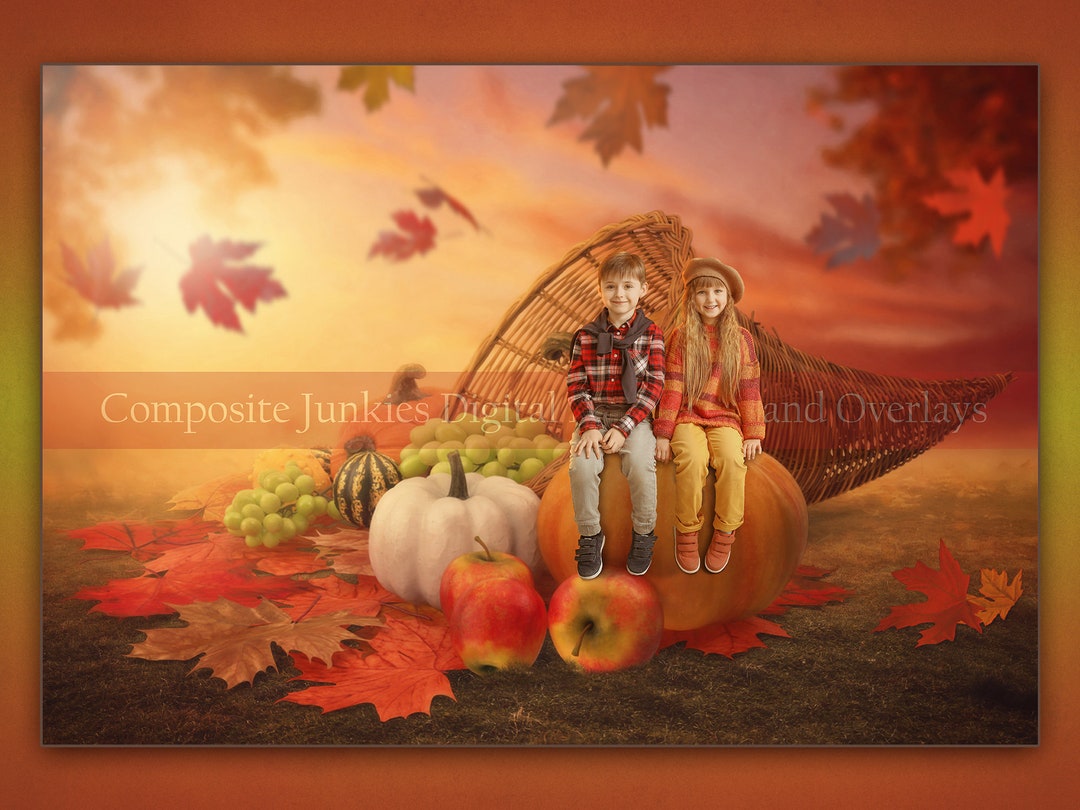 Cornucopia Digital Backdrop for Photographers, Thanksgiving Digital ...