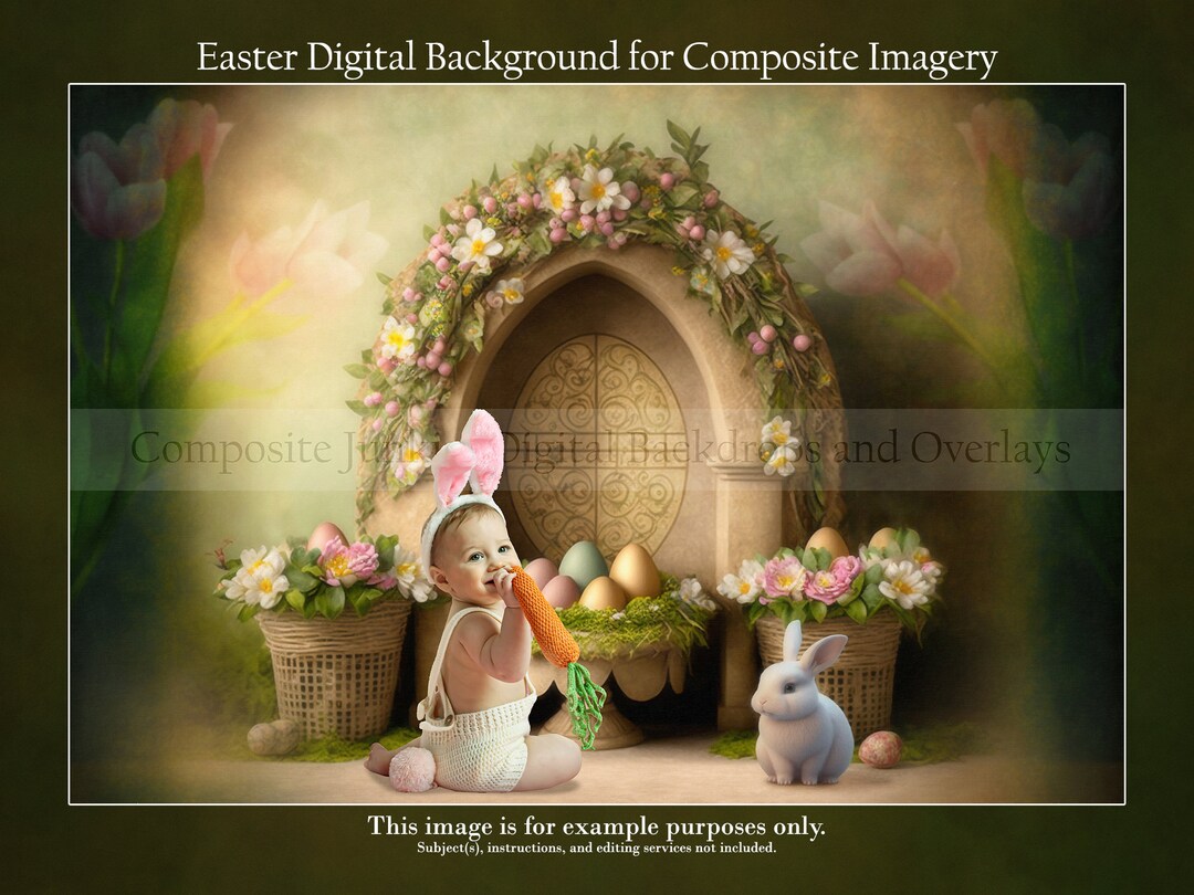 Easter Photography Studio Digital Background, Easter Backdrop, Digital ...