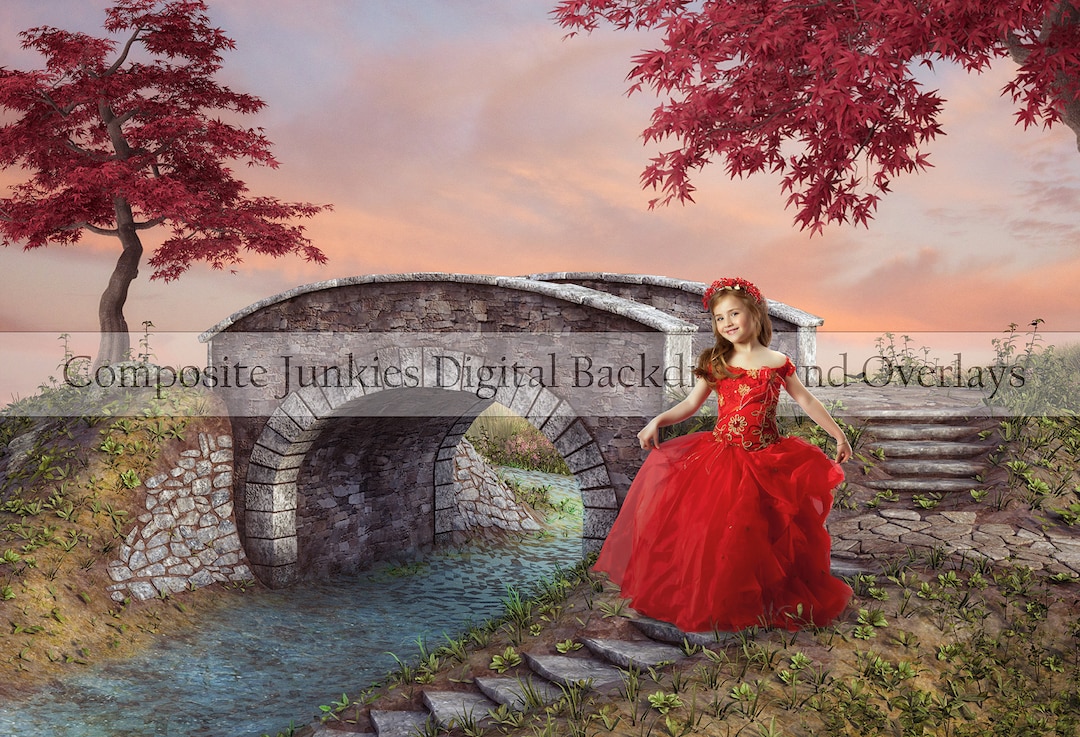 Fantasy Bridge Digital Backdrop - Fairy Tale Digital Backdrop ...