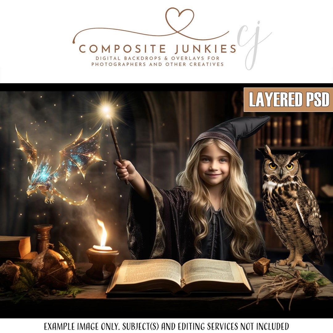 Wizard School Classroom Digital Backdrop, Magic Spell Fantasy ...