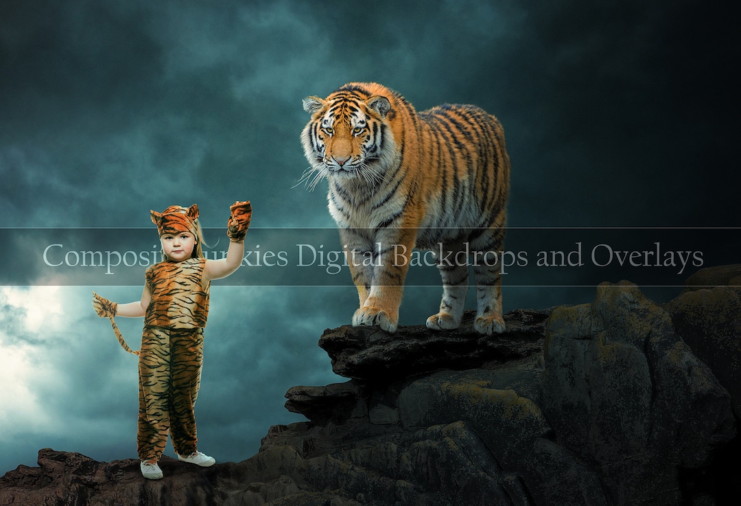 Tiger Digital Backdrop for Composite Imagery - Digital Backdrops and ...