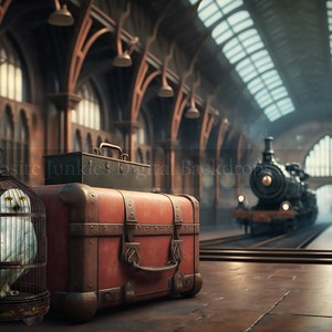 Wizard Magic Train Station Digital Background, School of Wizards Train ...