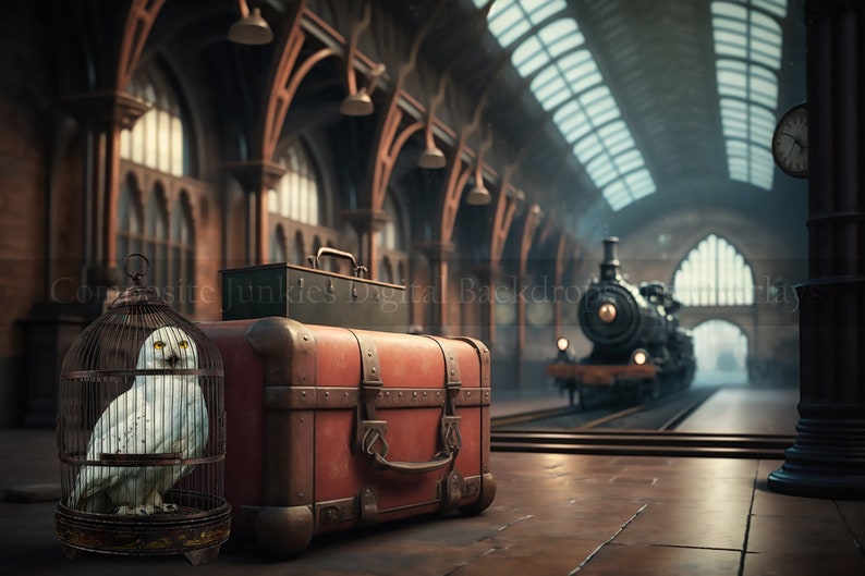 Wizard Magic Train Station Digital Background School of - Etsy