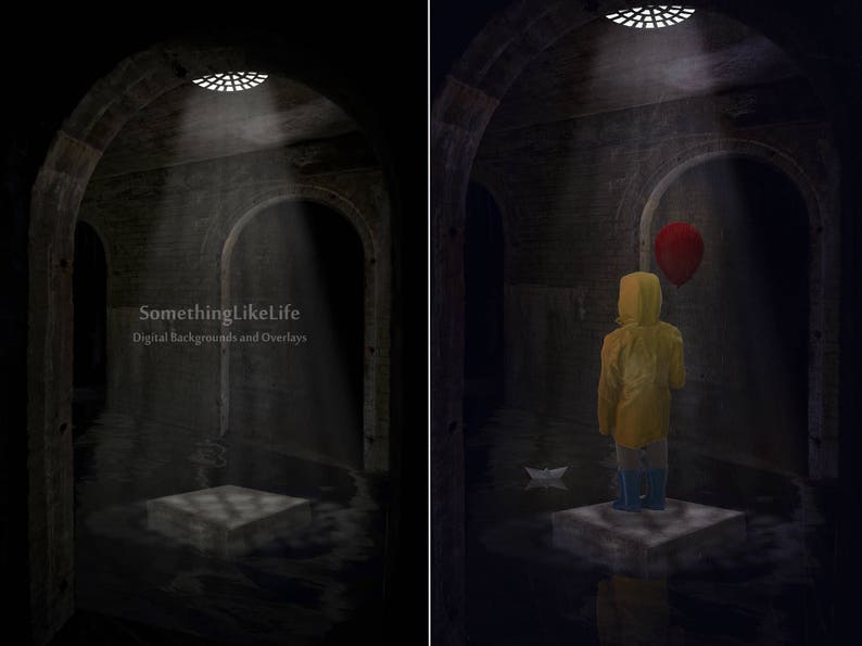 Spooky Sewer Digital Background Sewer Digital Backdrop - Etsy