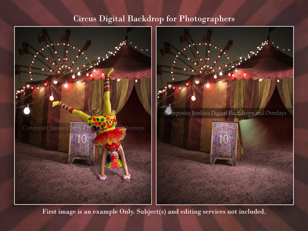 Circus Tent Digital Backdrop for Photography Composites, Circus Digital ...