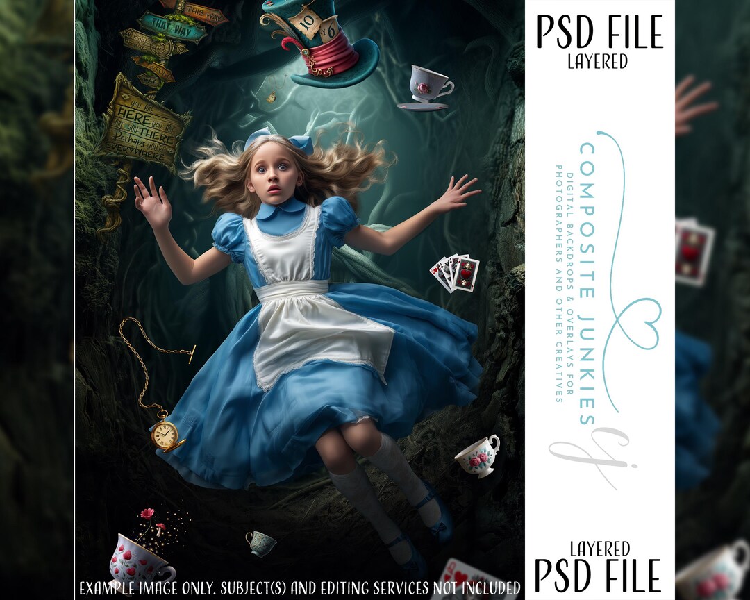 Wonderland Inspired PSD Backdrop – Down the Rabbit Hole Digital ...