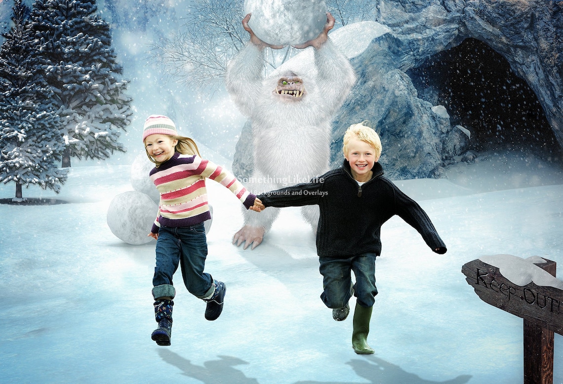 Yeti Digital Background | Eddie the Yeti Digital Backdrop | Winter ...