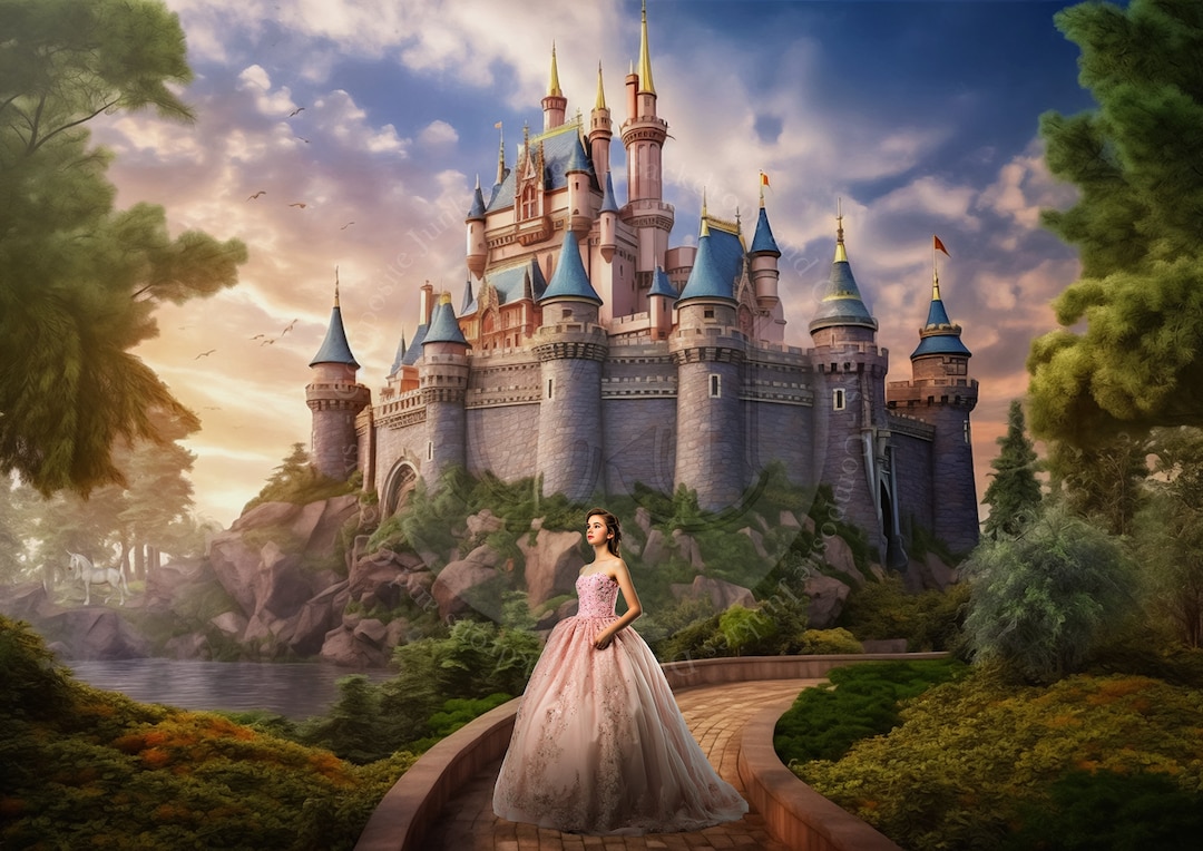 Fairy Tale Princess Castle Digital Backdrop for Composite Photography ...