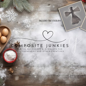 Flour Snow Angel Christmas Digital Backdrop, Pet Portrait Holiday ...