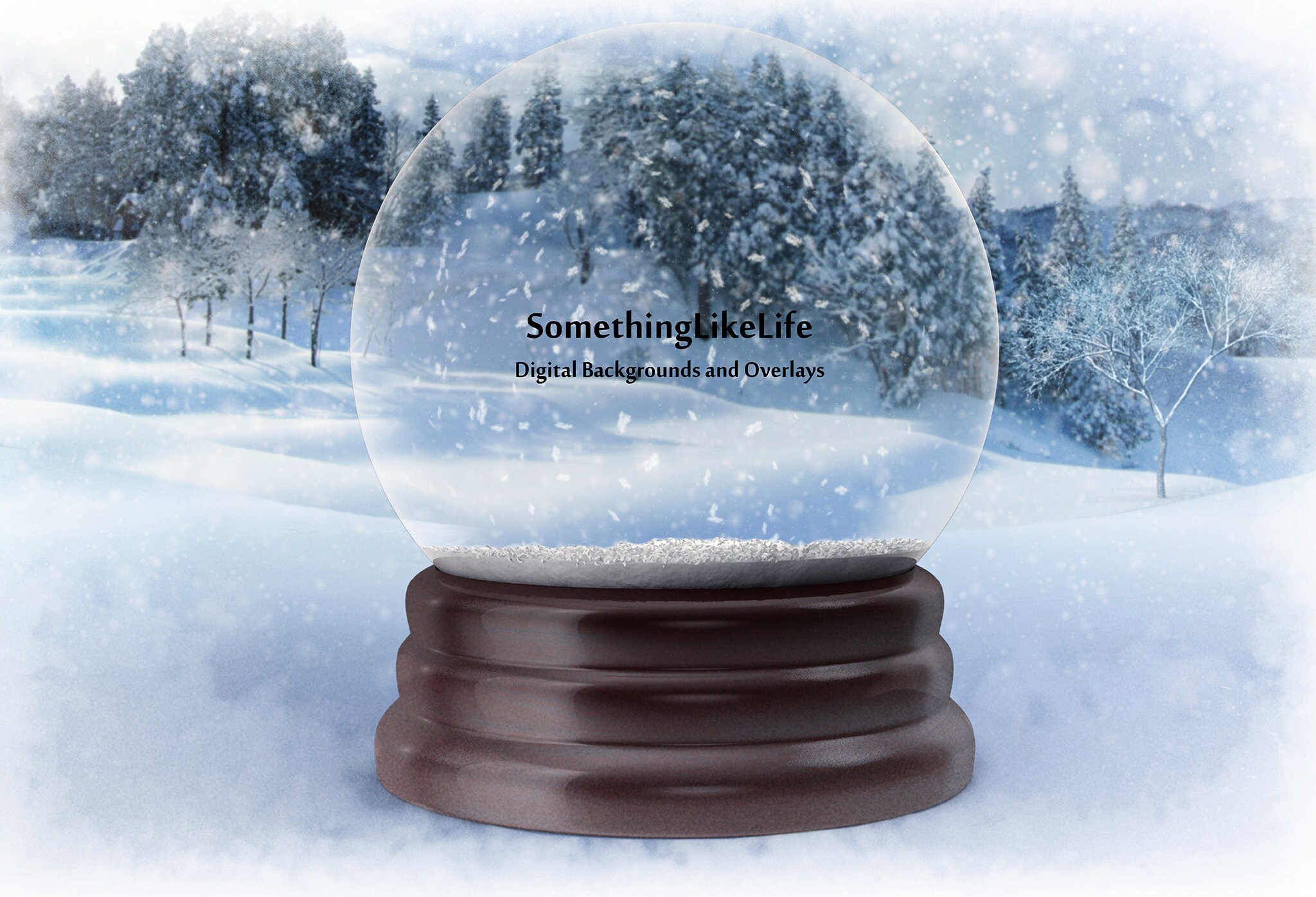 Snow Globe Digital Backdrop | Winter Digital Background - Etsy Canada