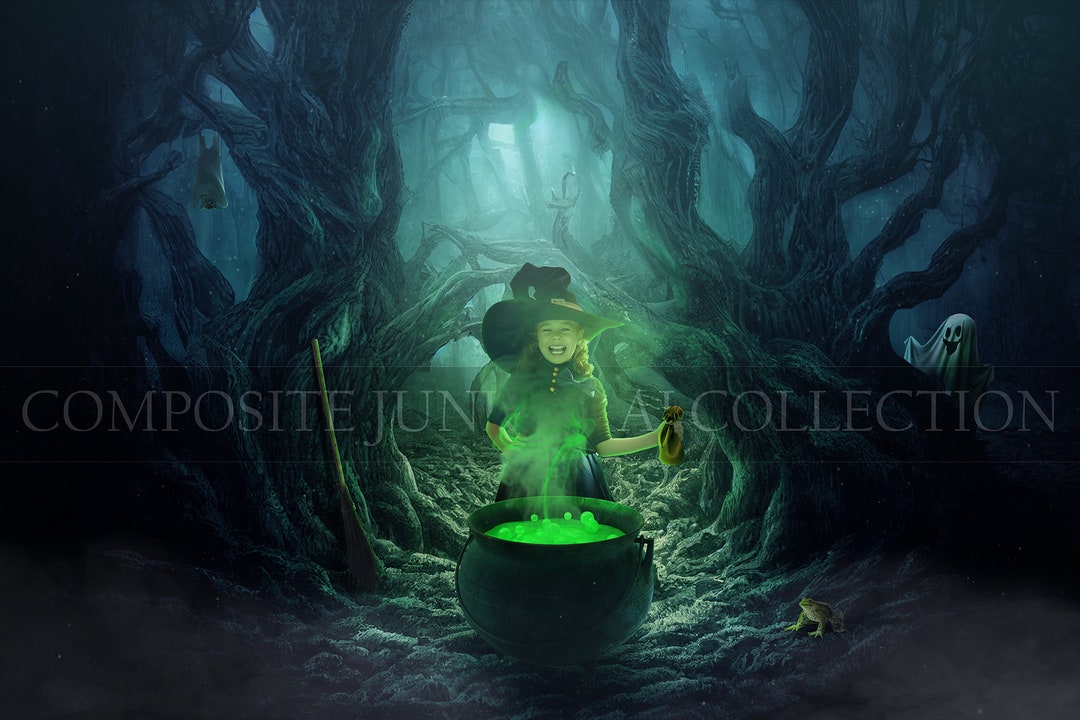 Halloween Digital Background Witch Digital Backdrop - Etsy