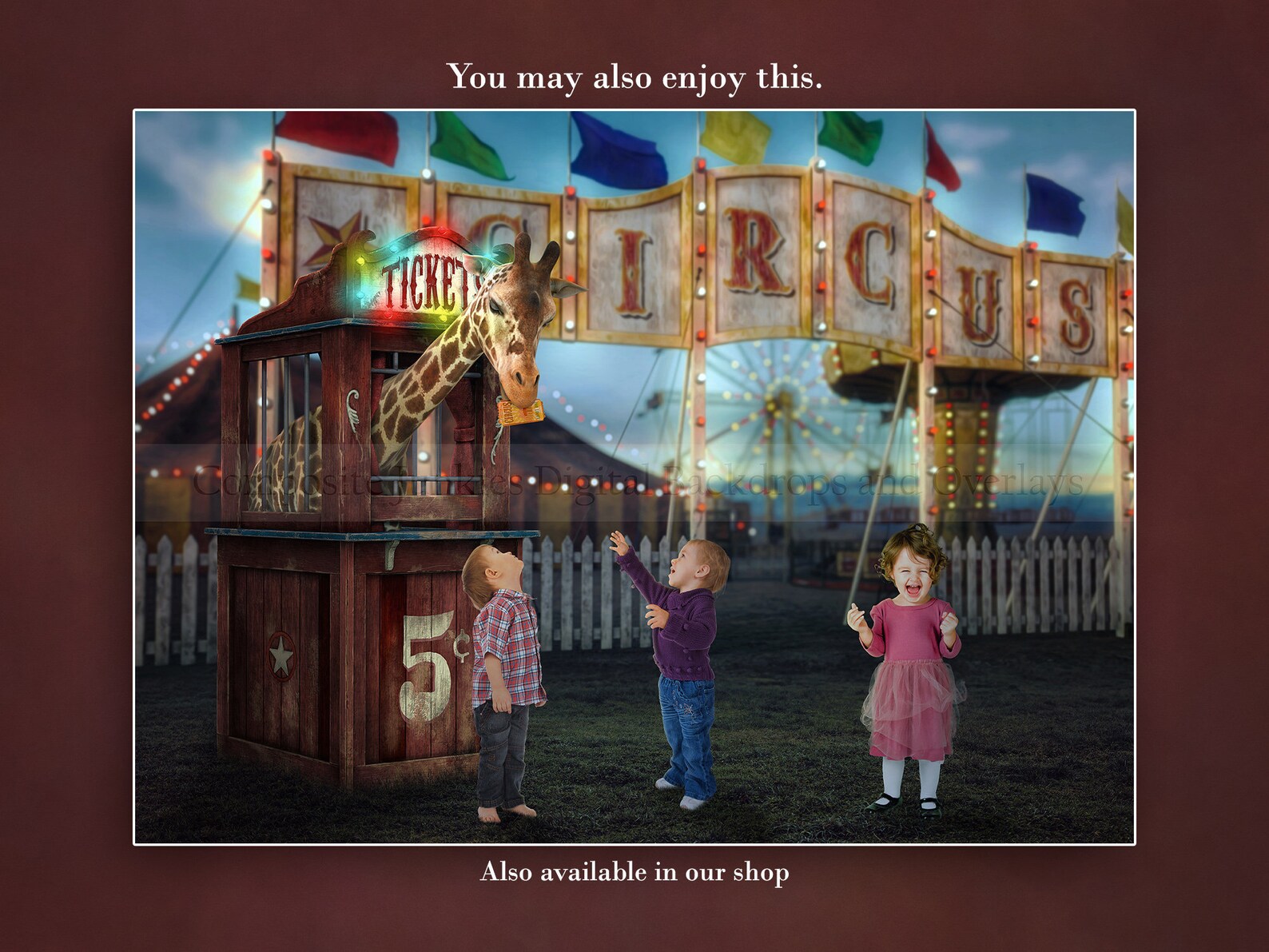 Circus Strongman Digital Backdrop Background for Photographers ...