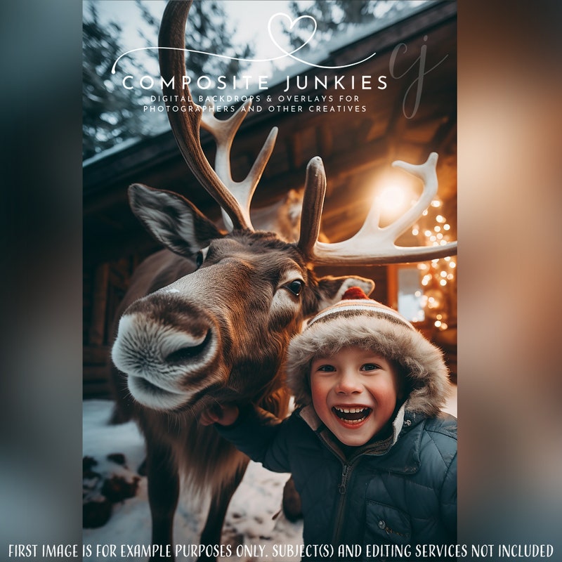 Reindeer Overlay - Etsy