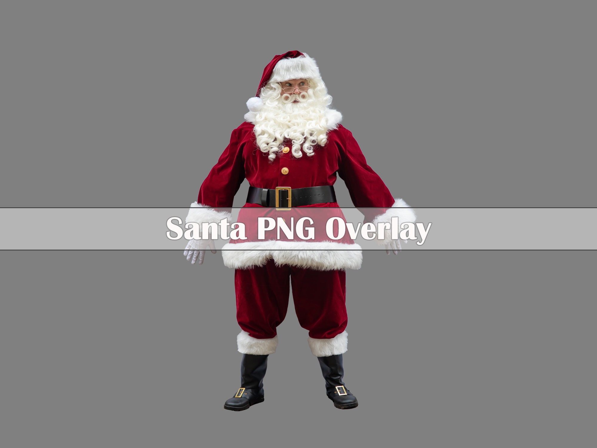Santa Claus Overlay Santa Hiding Clip Art Santa PNG - Etsy