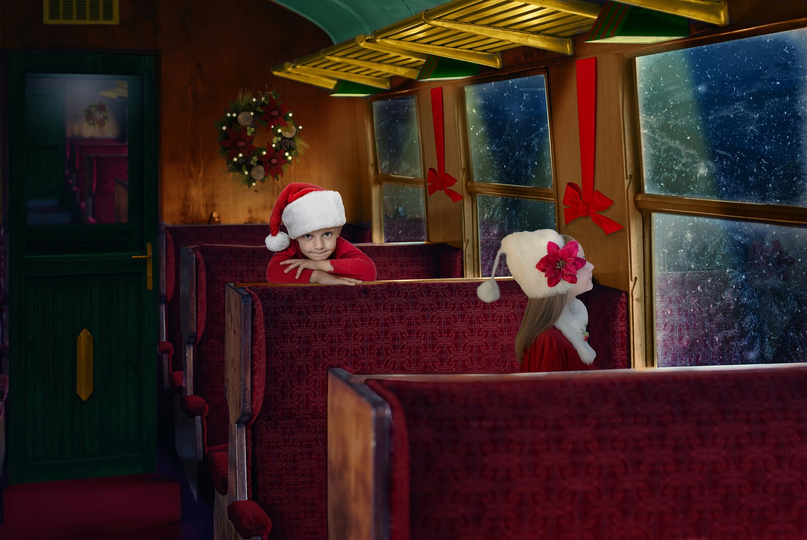 Christmas Train Digital Background Train Holiday - Etsy