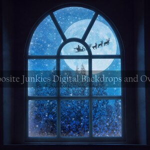 Christmas Window Digital Backdrop Background for Composite Photography ...