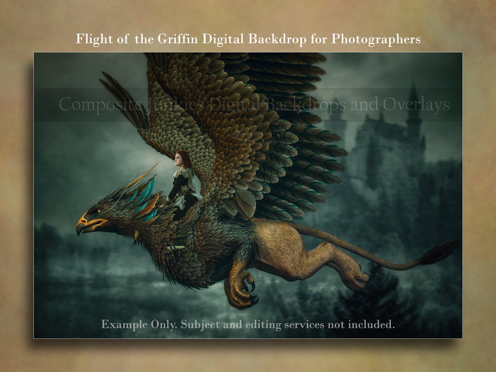 Flight of the Griffin Digital Backdrop Background for | Etsy