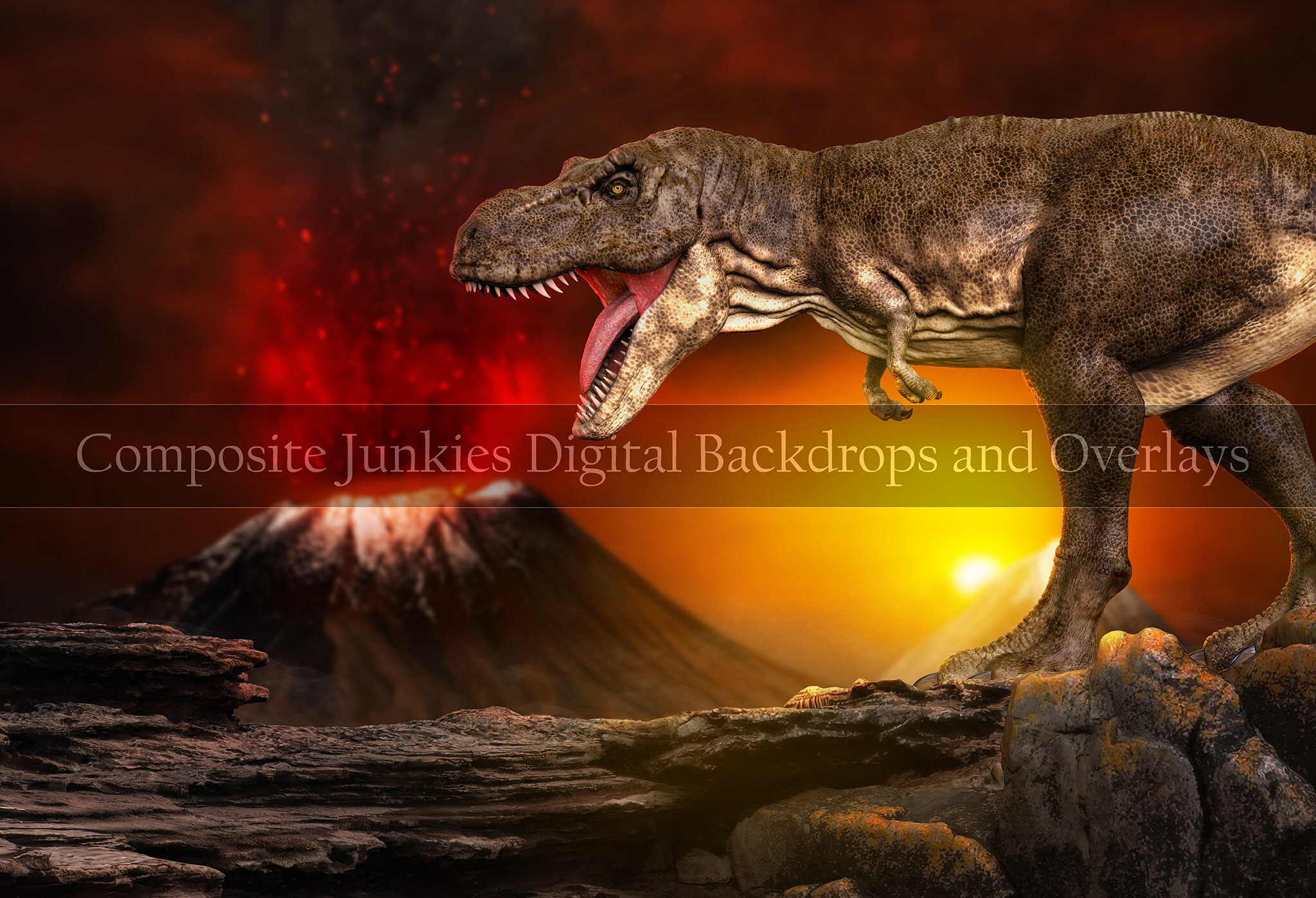 T-rex Chase Digital Backdrop Dinosaur Background Composite - Etsy Canada