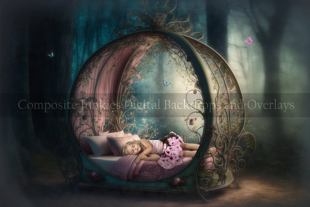 Fairy Tale Princess Bed Digital Background Fairy Tale Composite ...