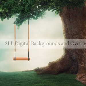 Tree With Swing Digital Background Backdrop Composite Image - Etsy