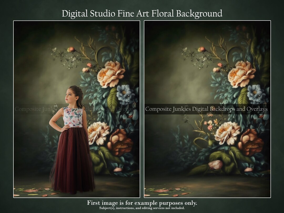 Fine Art Floral Digital Background for Composite Photography, Pet ...