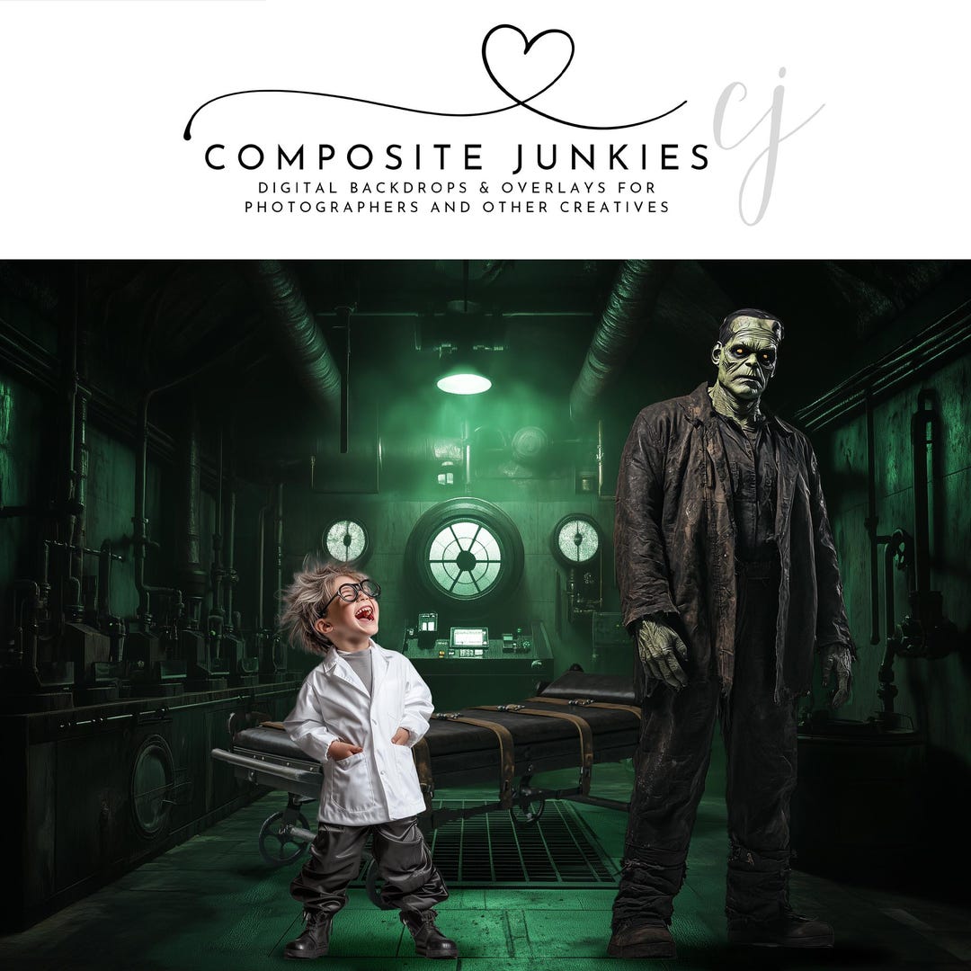 Frankenstein Digital Backdrop | Horror-themed Photo Background for ...