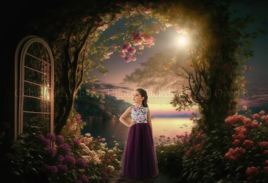 Fine Art Floral Digital Background for Composite Photography, Digital ...