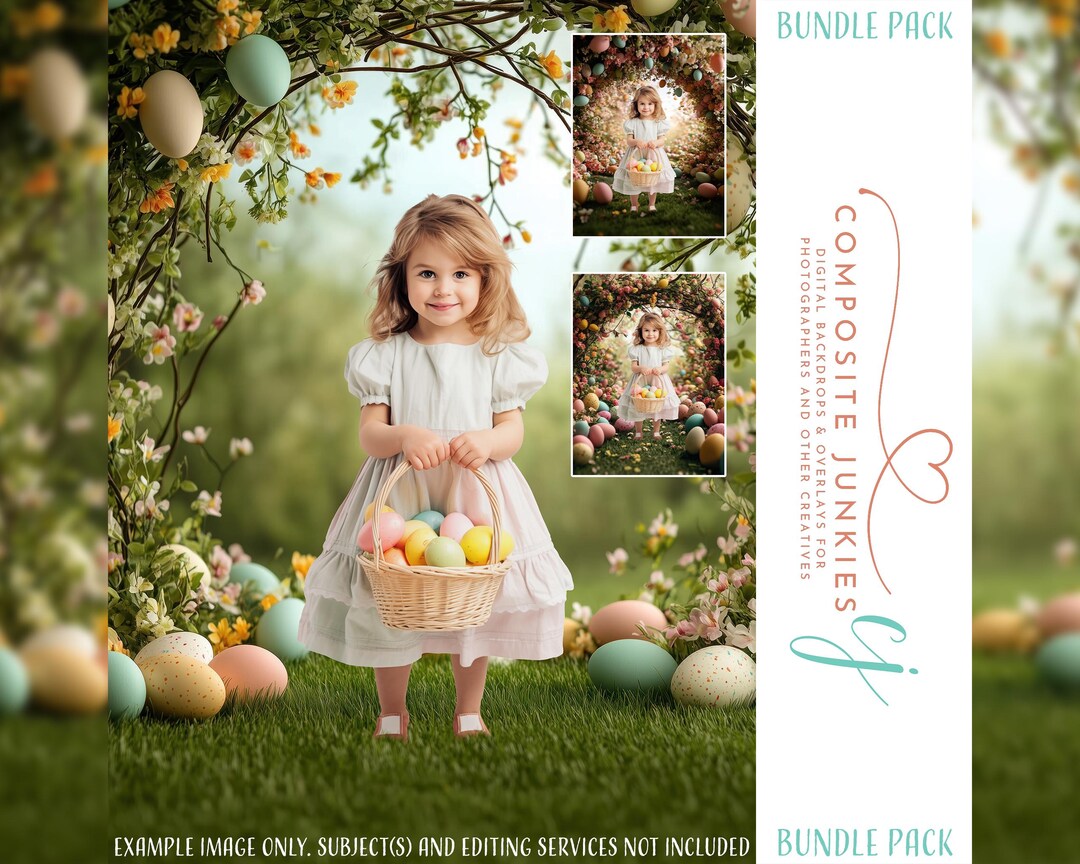 Easter Path Digital Backdrop | Spring Floral Archway Scene ...