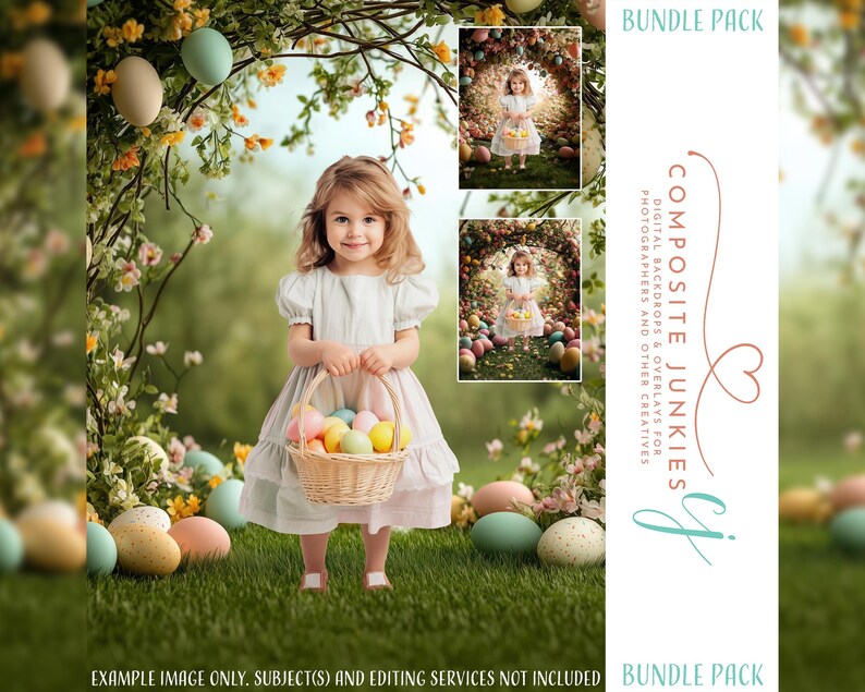 Spring Meadow Digital Backdrop, Easter Basket Photography Background ...