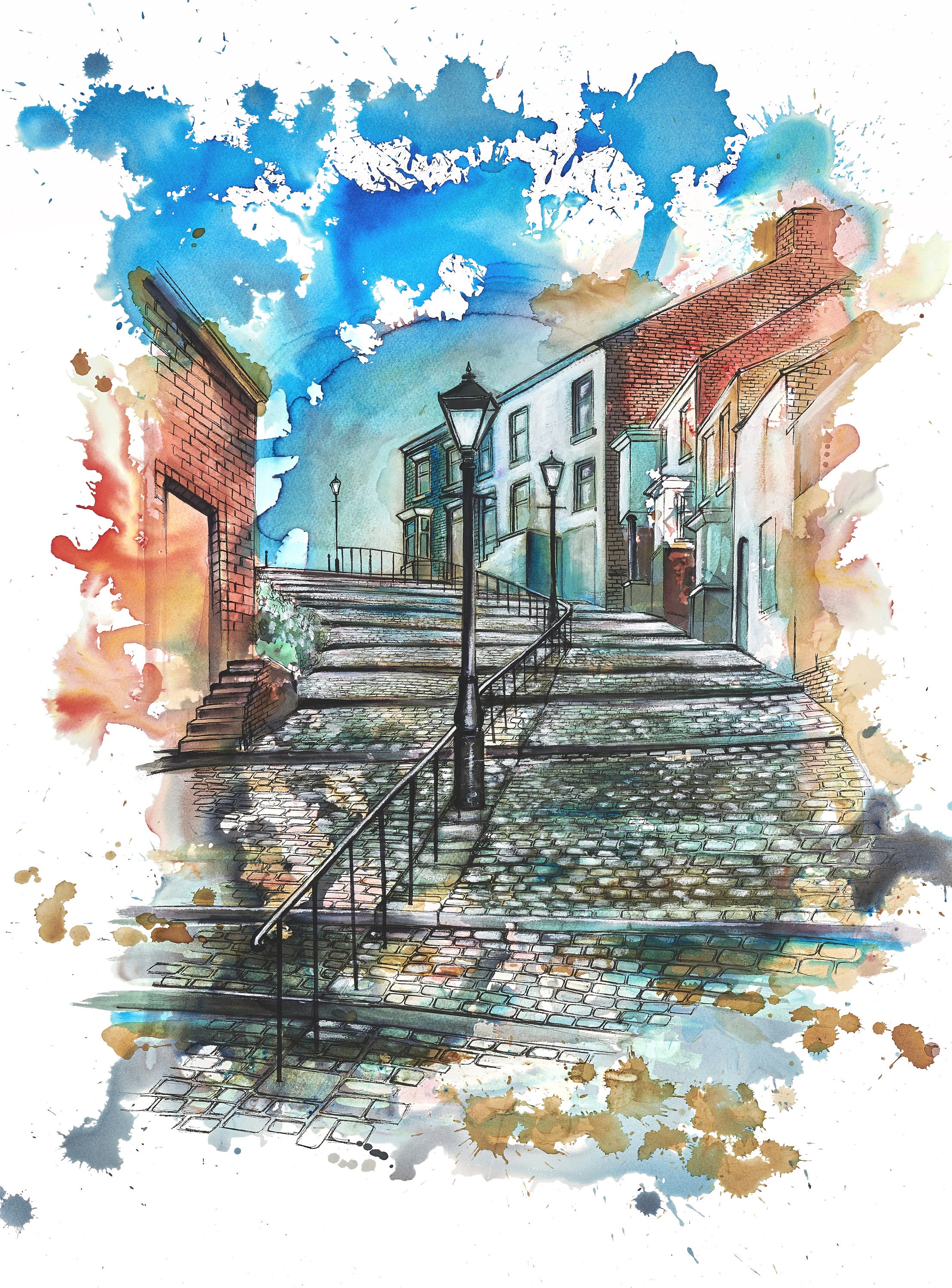 Crowther Street, Stockport Signed Art Print A1 A2 A3 A4 Giclee A5 ...