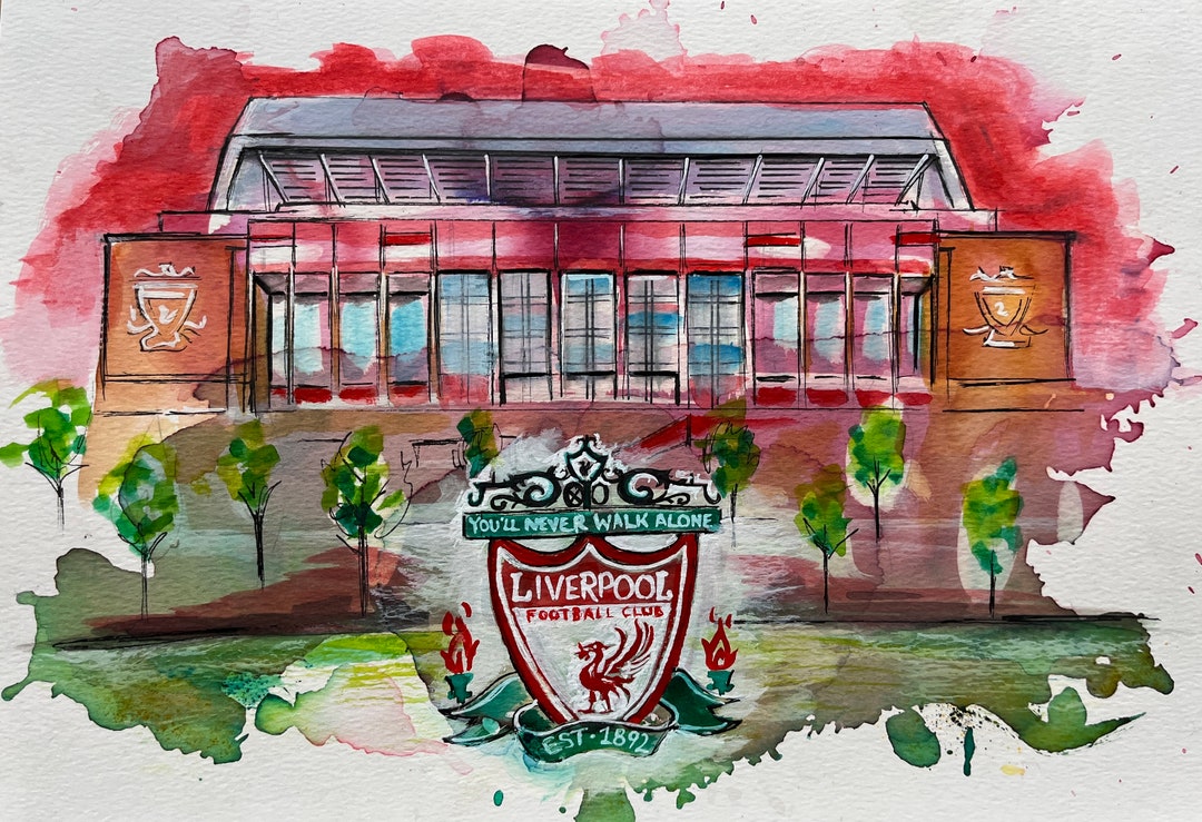 Anfield Stadium Liverpool Football Club Signed A1 A2 A3 A4 Giclee A5 ...