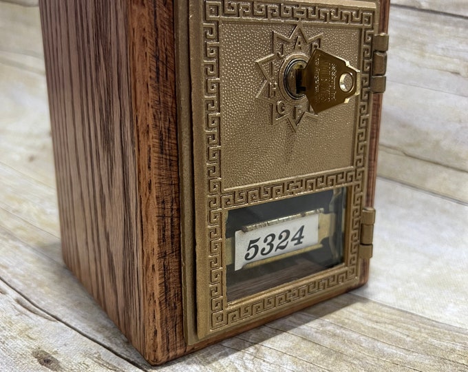 Original Post Office Box Door Banks, Oak Keyed Vintage Post Office ...