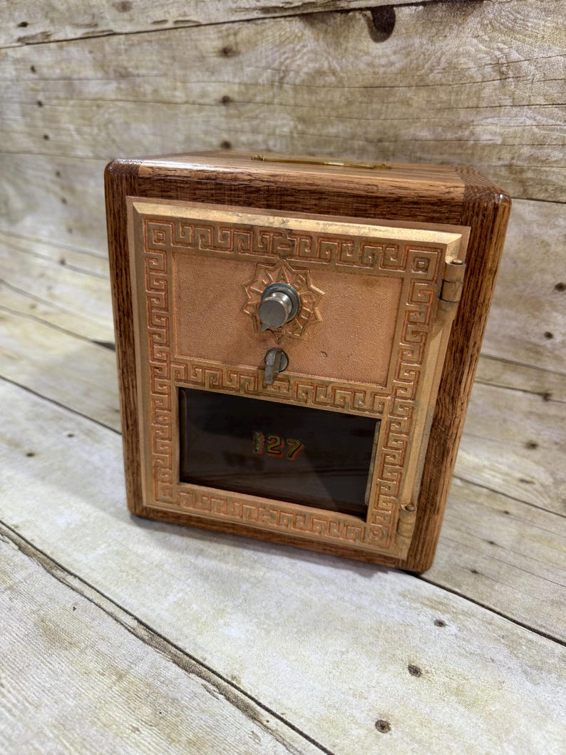 Original #2 Post Office Box Door, Oak Combo Bank , Vintage Post Office ...