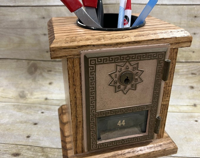 Original Post Office Box Door Organizer Pen Pencil Holder , Vintage ...