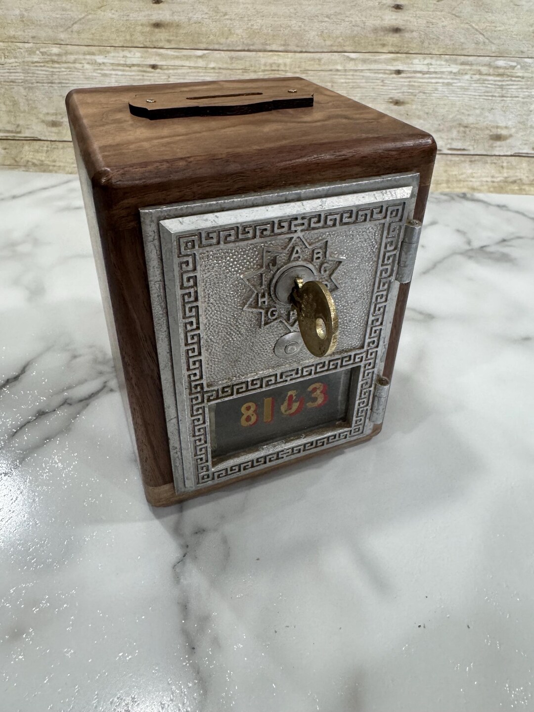 Original Post Office Box Door Banks , Walnut Keyed #1, Vintage Post ...