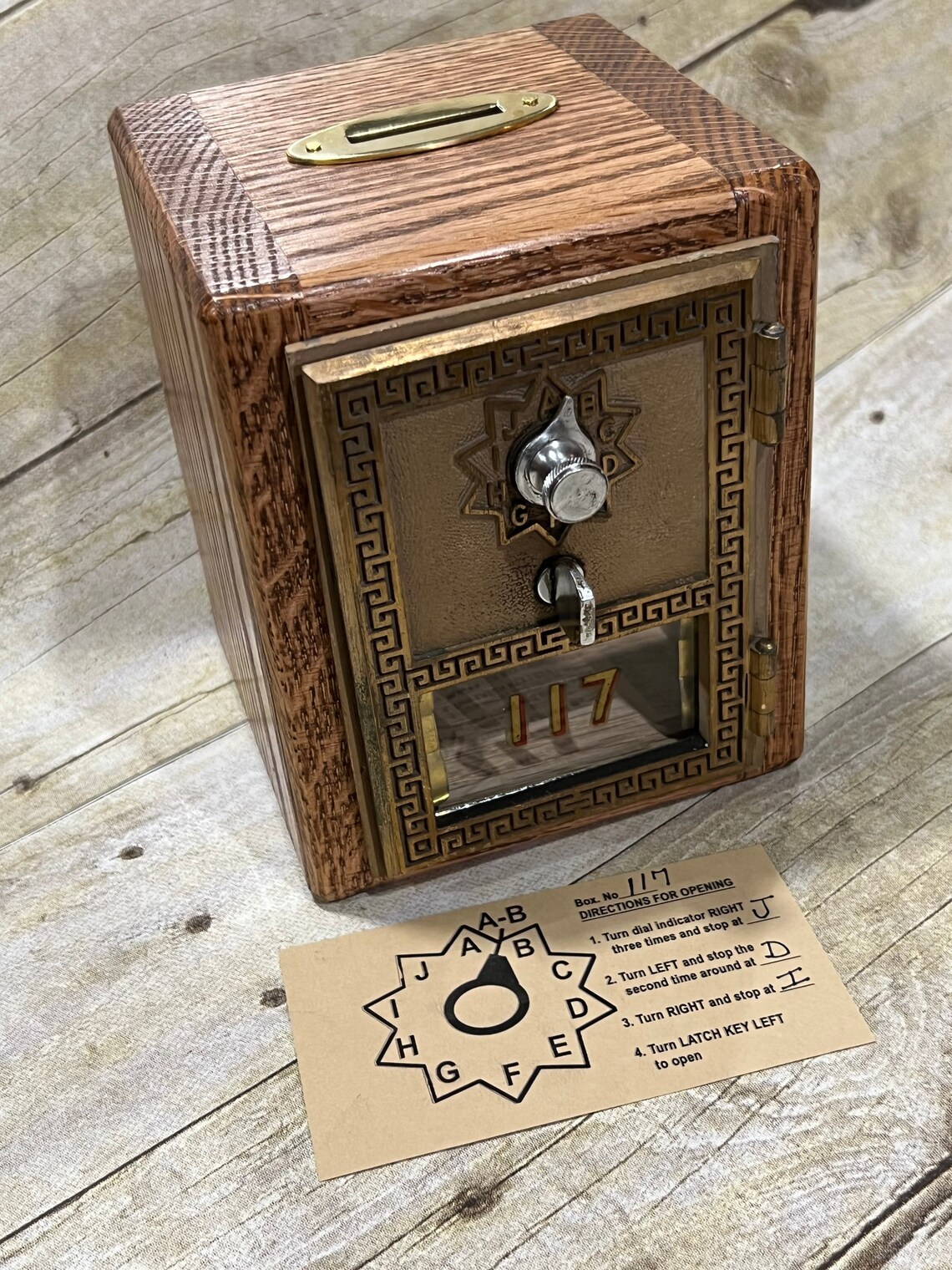 Original Post Office Box Door Oak Combination Banks Vintage - Etsy