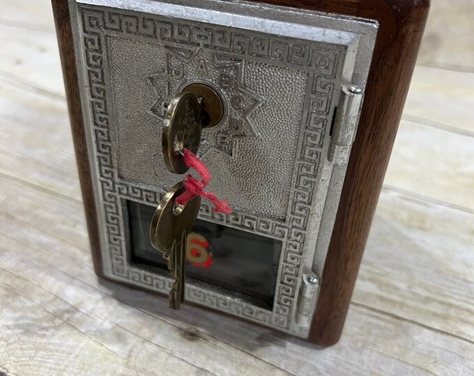 Original Post Office Box Door Banks , Walnut Keyed 1, Vintage Post Office, Bank, Mailbox Banks ...