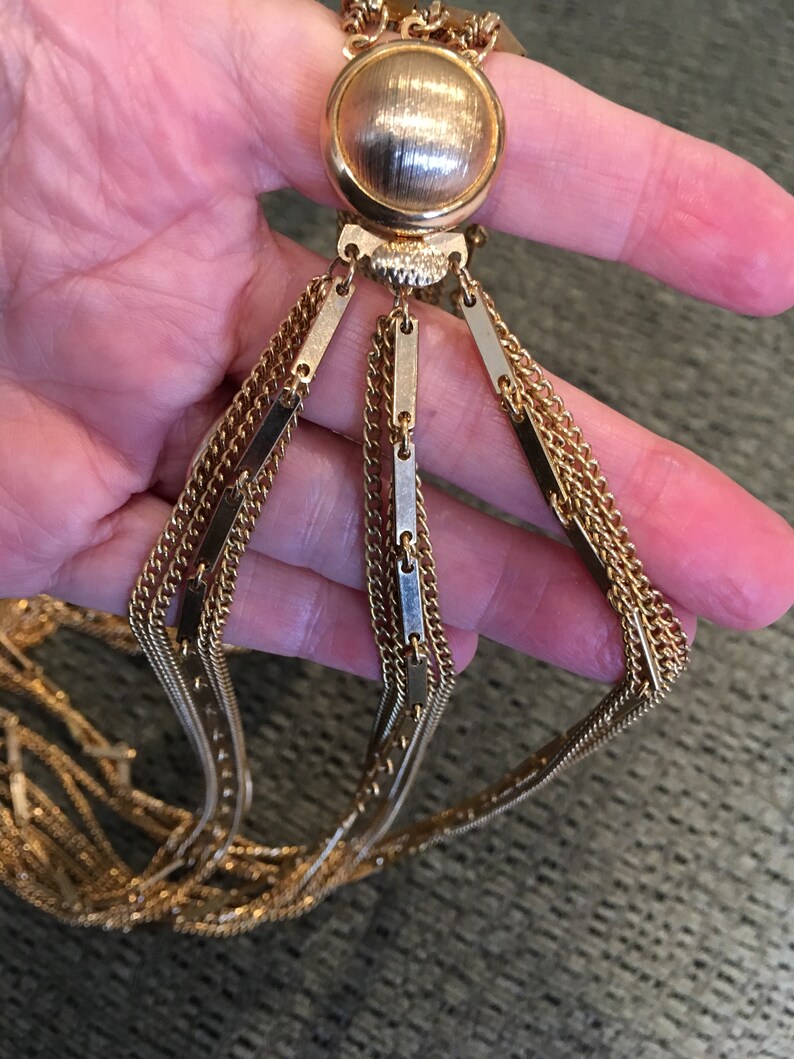 15 Gold Tone Multi Layer Strand Chain Necklace Vintage Multi Strands ...