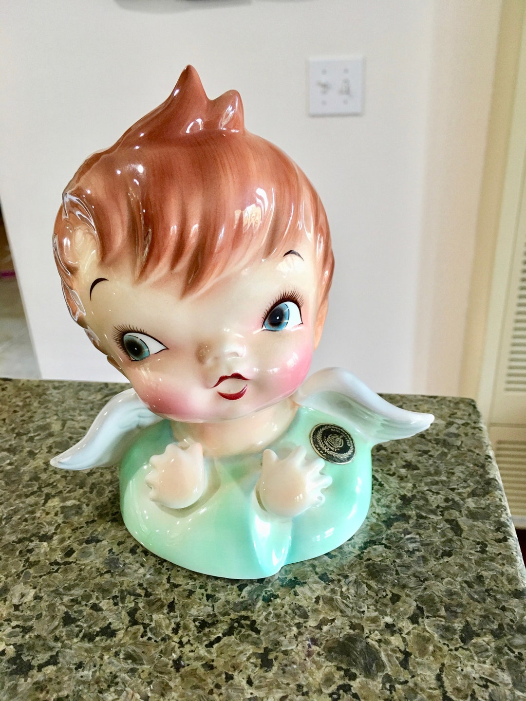 Head Vase PY Japan Angel Coronet Hand Painted Collectible Ceramic Angel ...