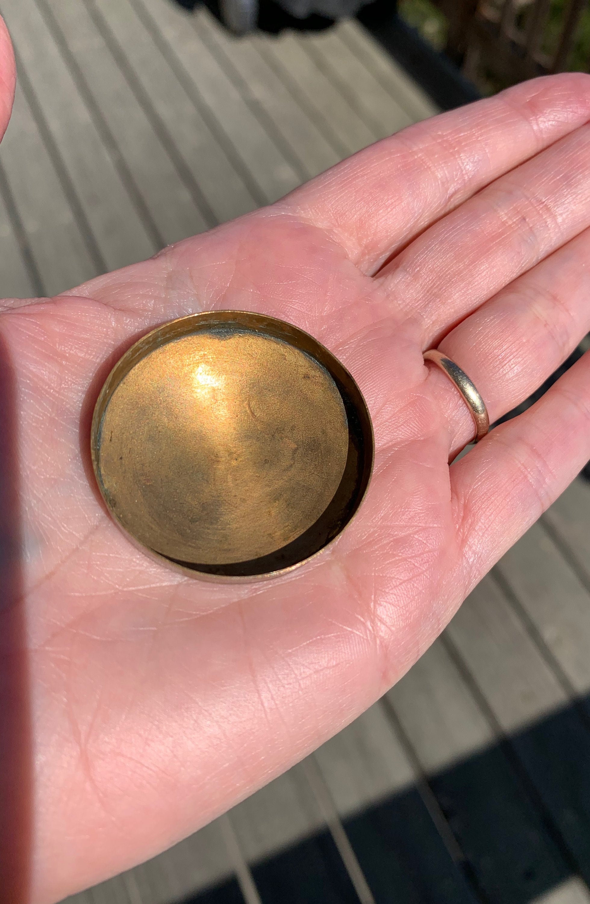 Vintage Brass Enamel Box Snuff Box Pill Box Viking Ship Enamel Box ...