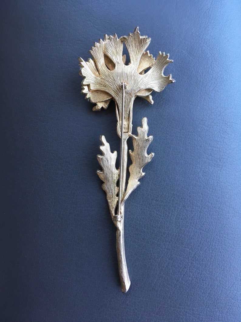 Long Stem Flower Brooch / Carnation Brooch Tiered Floral - Etsy