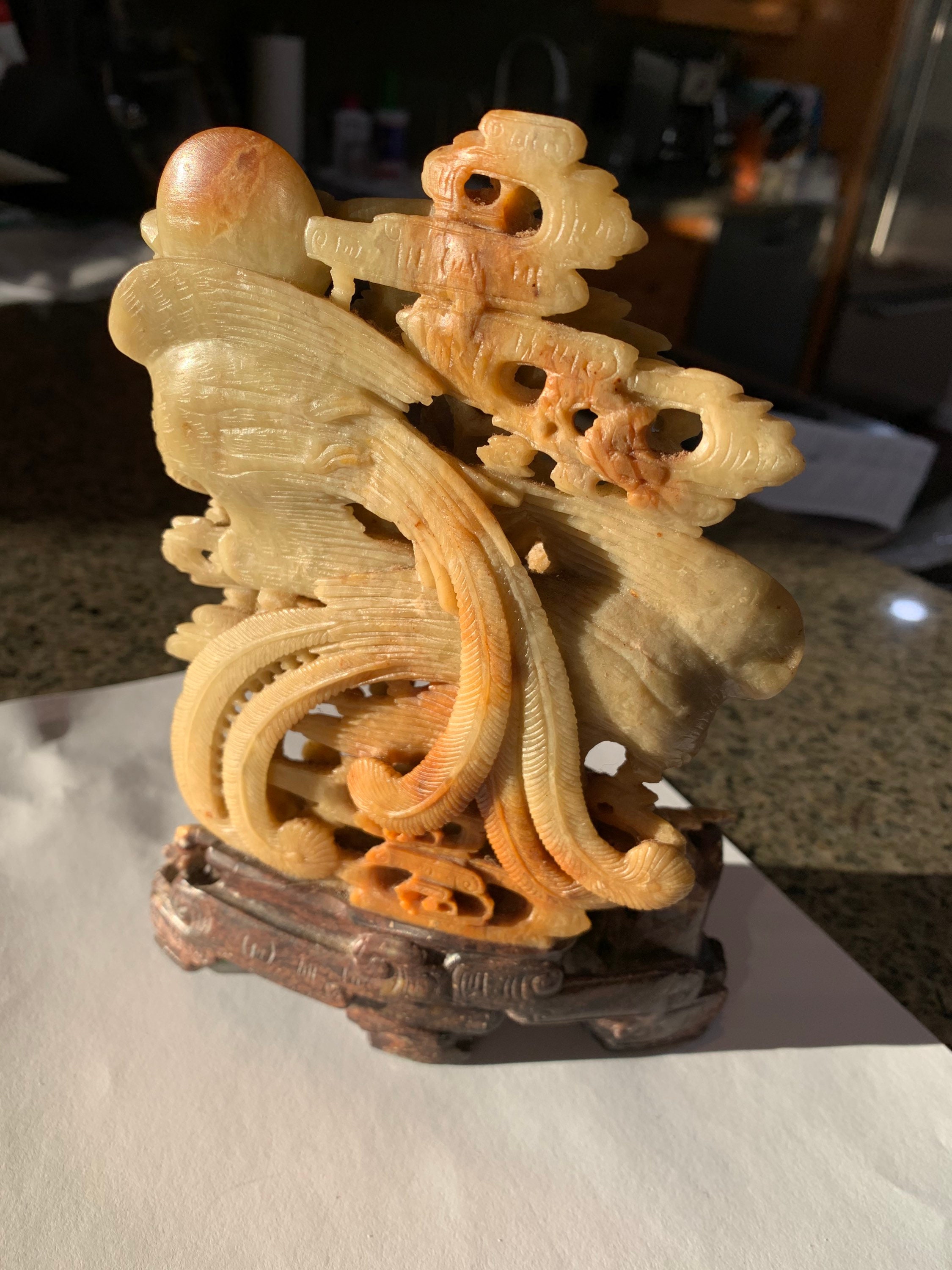 Chinese Russet Jade Open Work Carving Antique Jade Carving Multi Color ...