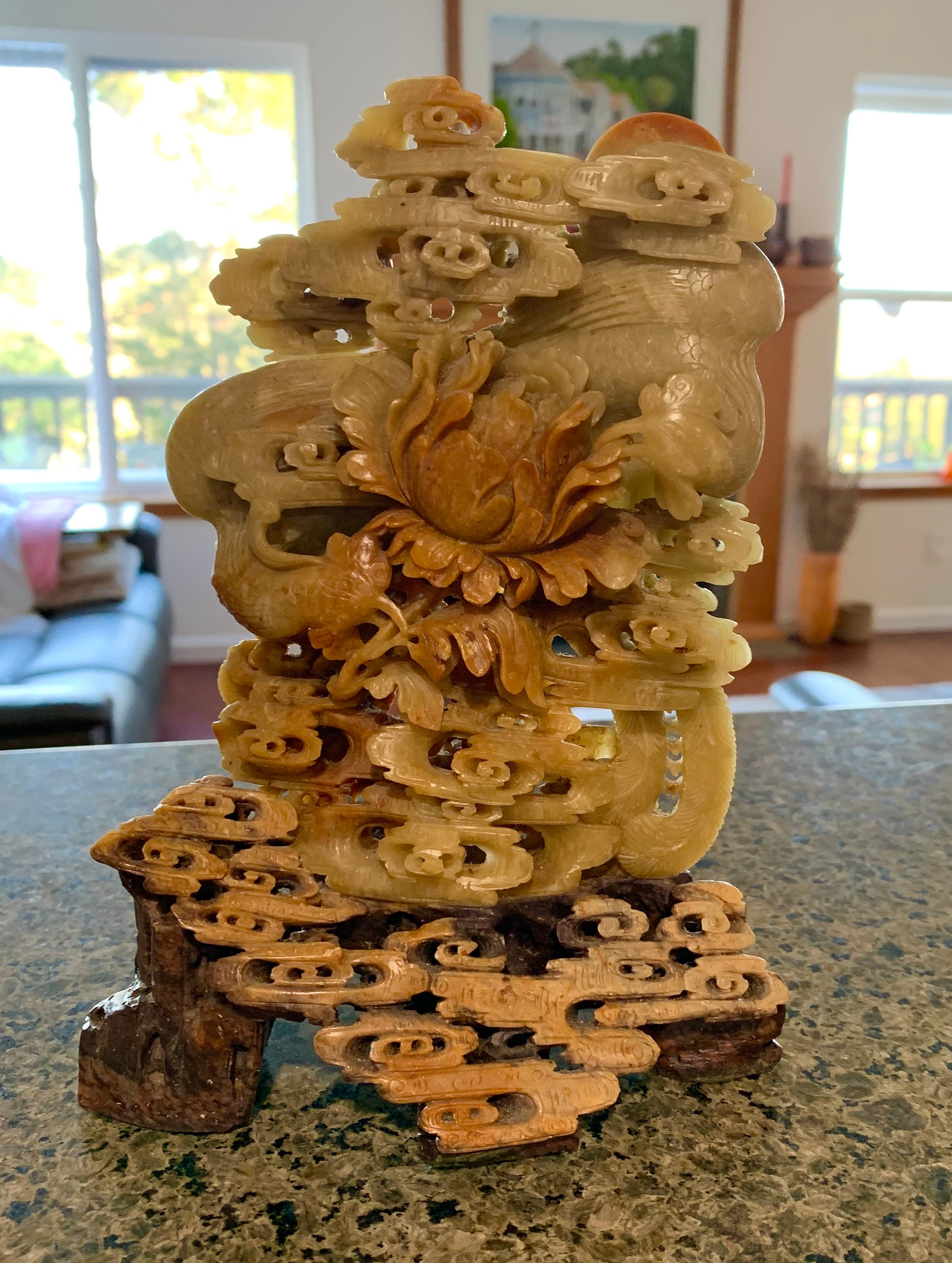 Chinese Russet Jade Open Work Carving Antique Jade Carving Multi Color ...