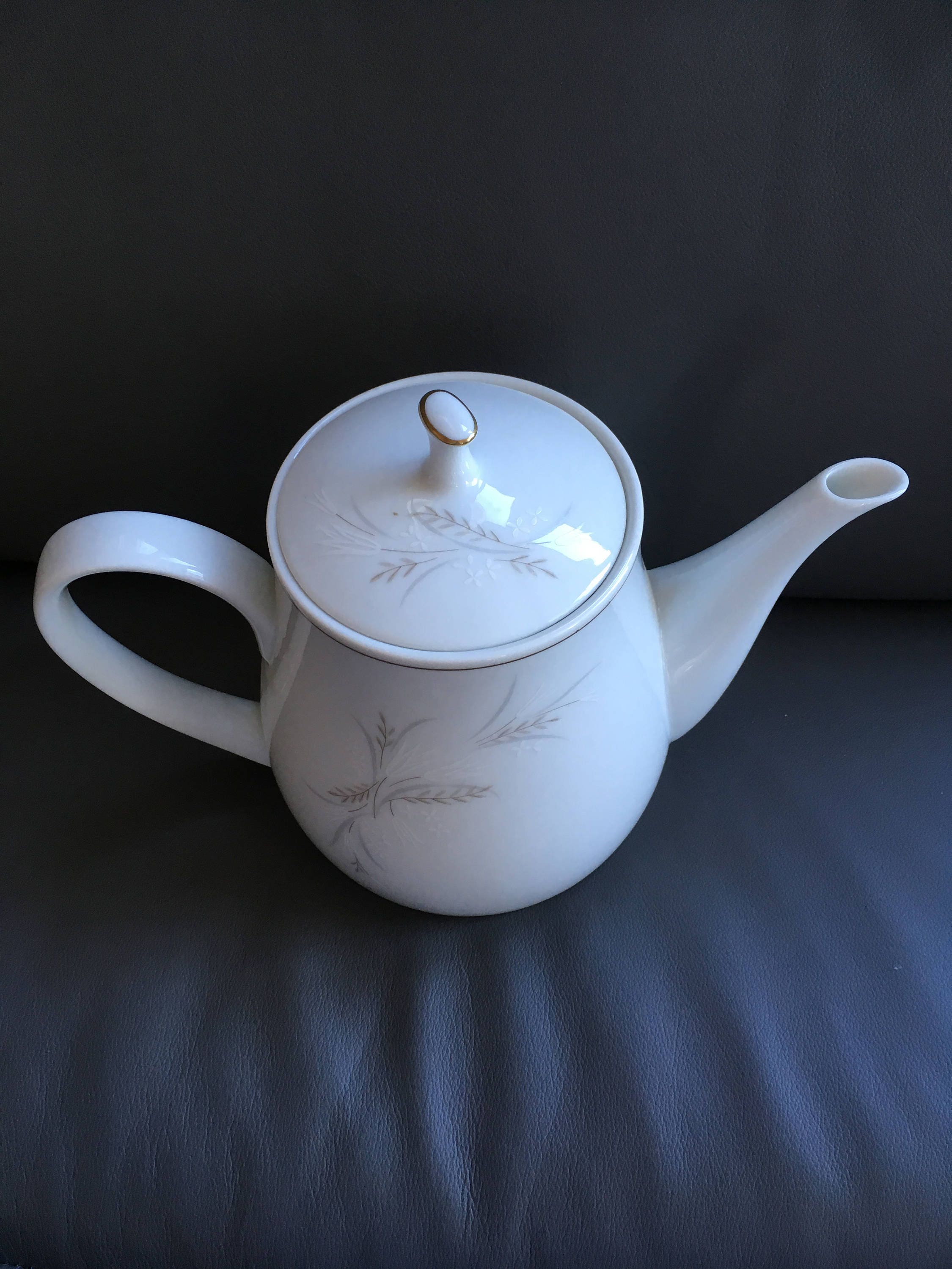 Noritake Tea Pot Windrift Pattern Japan White Porcelain China Vintage ...