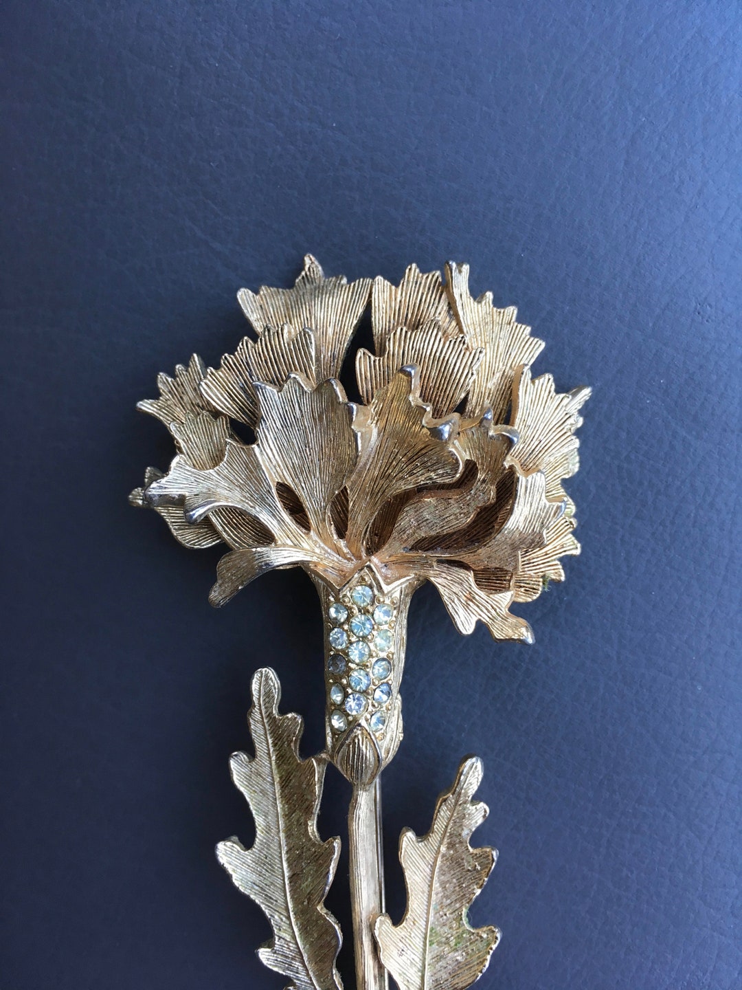 Long Stem Flower Brooch / Carnation Brooch Tiered Floral - Etsy