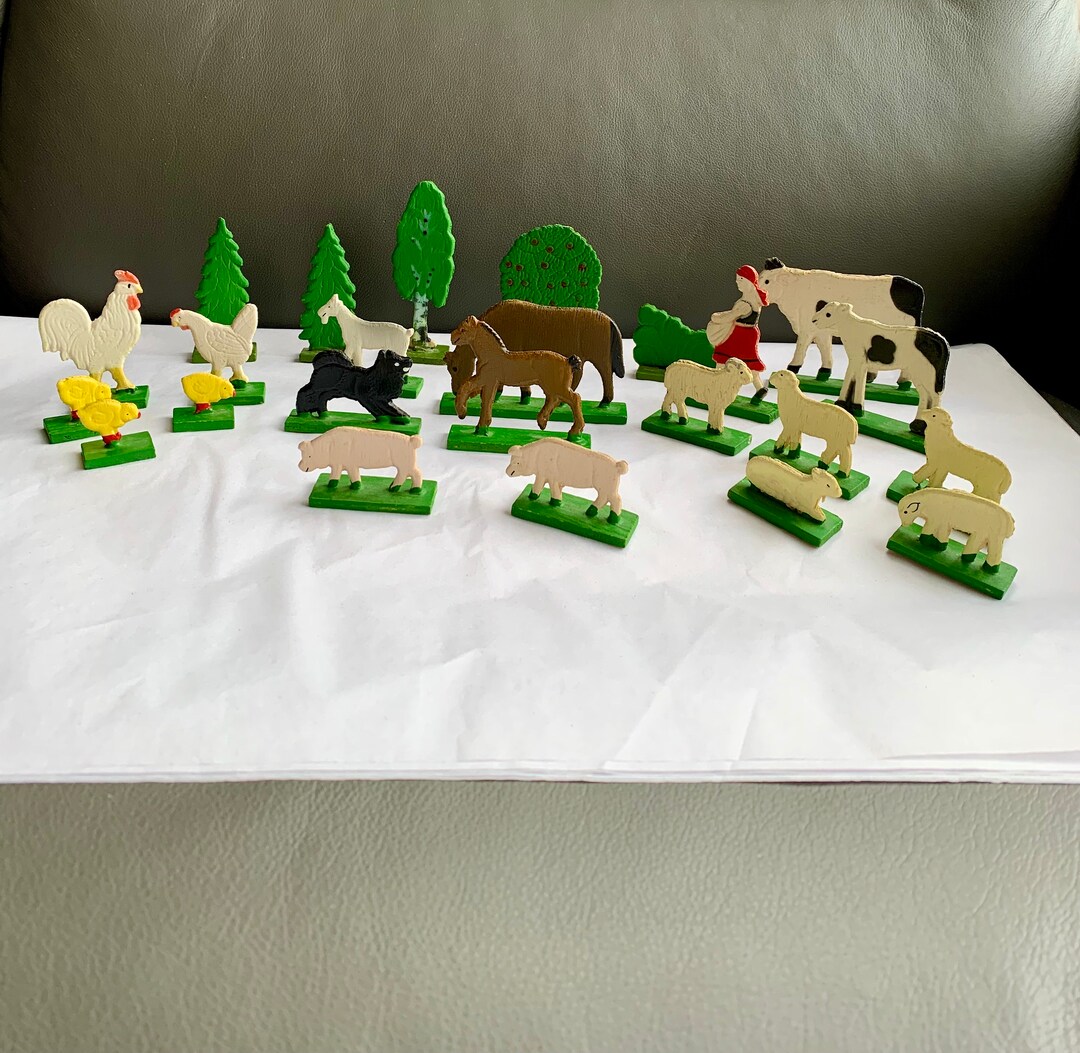 Germany Wood Farm Set 24 Wooden Farm Set German Democratic Republic ...